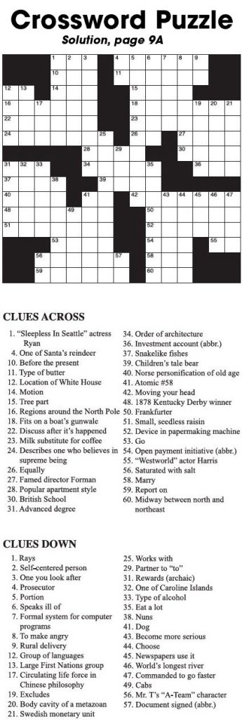 Crossword Puzzle – The Advance News